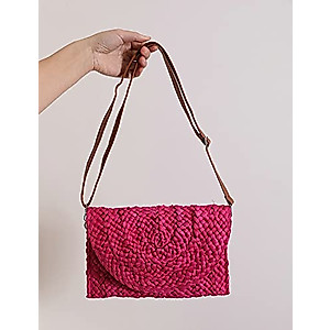 Solyinne Womens Woven Straw Clutch Bags Crossbody Shoulder Bag Straw Bag Satchel Purses Evening Envelope Wallet