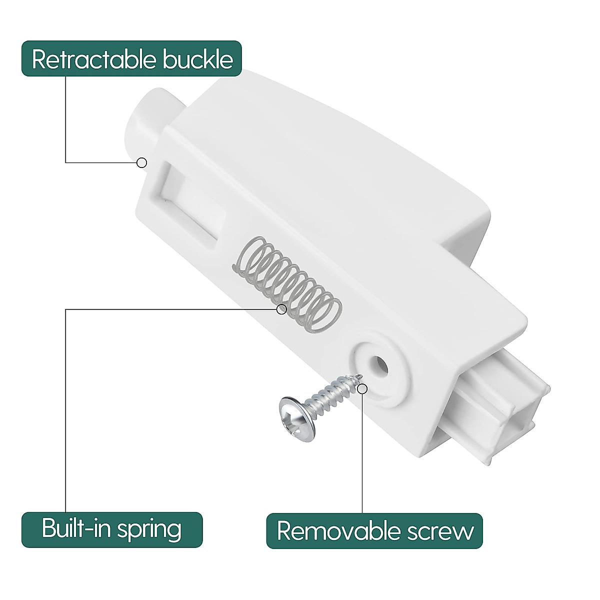 Babelio Baby Gate Spring Lock, Safety Gate Accessories for Kids and Pets, Disassembled and Replaced, White