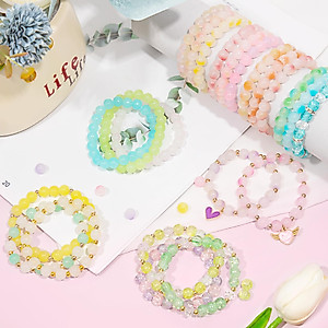 Acerich 2 Boxes Glass Beads for Jewelry Making, 44 Colors 8 mm Crystal Beads for Bracelets for DIY Crafts Birthday Gifts Round Friendship Bracelet Kit, SKU-038-1-A