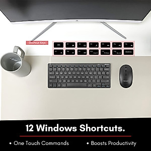 Macally 2.4G Small Wireless Keyboard - Ergonomic & Comfortable Computer Keyboard - Slim Compact Keyboard for Laptop or Windows PC, Tablet, TV, Travel - Plug & Play External Mini Keyboard Wireless USB