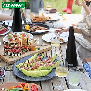 Fly Away - Outdoor Fly Repellent Fan, Outside or Inside Table use, Restaurant, Barbeque, Events, Deter Flies, Wasps, Bees, Other Moscas and Bugs Away, Battery Operated, Tabletop, Hanging Hook.