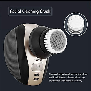 Men's 5 in 1 5D Electric Rotary Razor Rechargeable Waterproof Five-Headed Beard, Hair Razor for a Perfect Bald Look, Cordless and USB Rechargeable