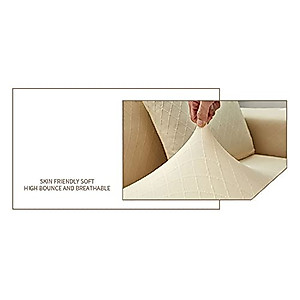 IMYOGI High Stretch Sofa Covers Stylish Sofa Cover Sofa Slipcovers L Shape Universal High Stretch Couch Covers Jacquard Fabric Sofa Cover Durable for Living Room -Blue-4 Seater+4 Seater