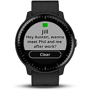 Garmin vivoactive 3 Music GPS Smartwatch 010-N1985-01, Black with Silver Hardware, Music Storage and Playback (Renewed)