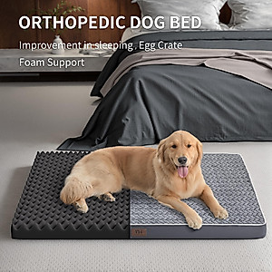 Dog Beds Large Sized Dog,Orthopedic Dog Beds for Large Dogs with Removable Washable Cover &Anti-Slip Bottom,Dog Bed for Crate Dog Mats-Extra Large
