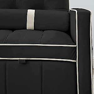 ERYE 3-in-1 Upholstered Futon Sofa Loveseat Convertible Sleeper Couch Bed,2-Seaters Sofa & Couch Soft Cushions Love Seat Daybed for Small Space Living Room Sets