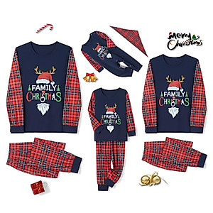 Wobame Christmas Family Pajamas Family Matching Sleepwear Xmas Long Sleeve Jammies Matching Holiday Pajamas(#n-20, Kids, 4 Years)