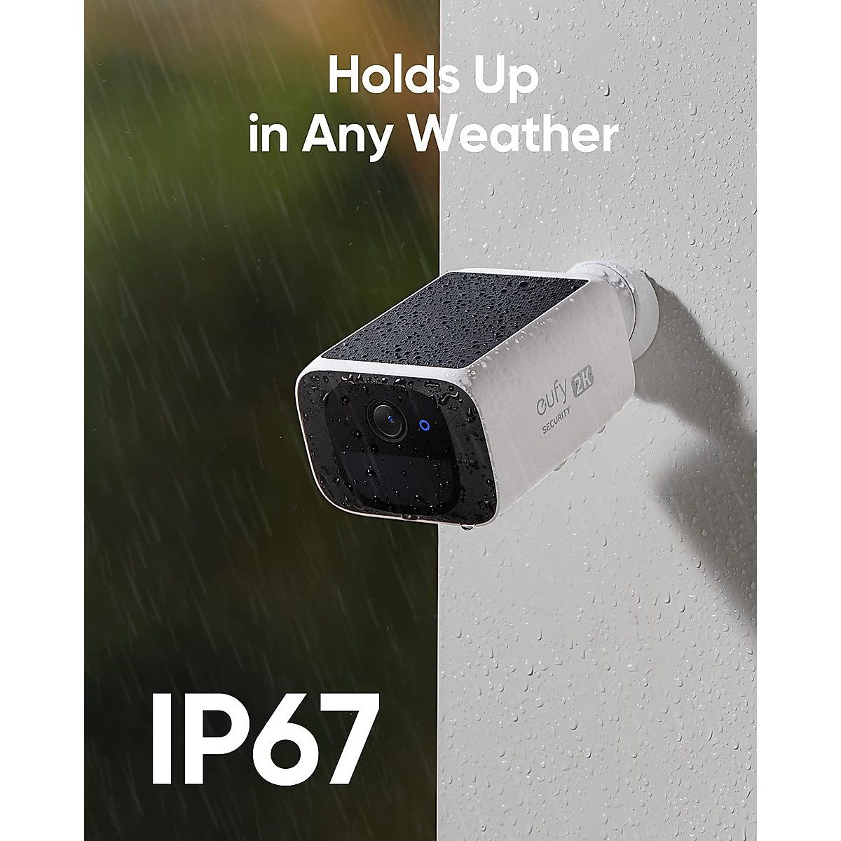 eufy Security SoloCam S220, Solar Security Camera, Wireless Outdoor Camera, Continuous Power, 2K Resolution, Wireless, 2.4 GHz Wi-Fi, No Monthly Fee, HomeBase 3 Compatible (Renewed)