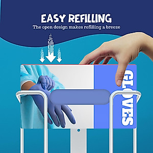 PERFORMORE Large Disposable Glove and Facial Tissue Wire Rack- Box Holder, Holds Up To 3 Boxes, Dispenser, Wall Mount Design With Mounting Accessories Included