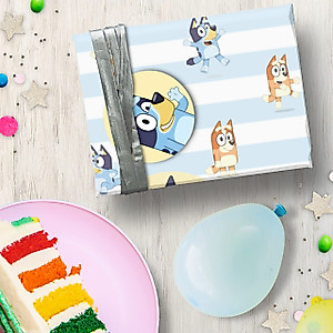 Danilo Promotions LTD Bluey 3 Pack of Wrapping Paper, 6 Sheets 6 Tags Bluey Wrapping Paper