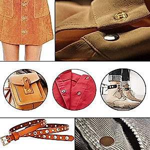 24 Sets Heavy Duty Leather Snap Fasteners Kit, BetterJonny 15mm Metal Snap Buttons Press Studs Leather Rivets Snaps with 4 Setter Tools for Clothes Bracelet Jackets Jeans Gun Black