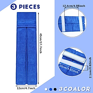 Oudain 3 Pcs Football Towel Quarterback Football Field Towel Closed Football Accessories Microfiber Sports Towels with Hook and Loop Straps for Football, Golf, Gym (White Black Blue)