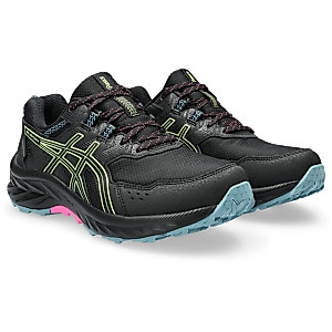 ASICS Women's Gel-Venture 9 Waterproof Running Shoes, 8.5, Black/Lime Green