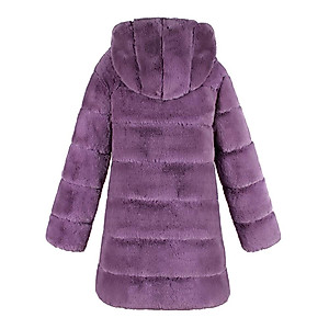 UOFOCO Womens Warm Faux Fur Coat Ladies Solid Jacket Winter Gradient Parka Outerwear