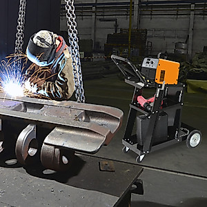 Henf 3 Tiers Rolling Welding Cart MIG TIG ARC Plasma Cutter Machine Heavy Duty Welding Welder Cart with Tank Storage & 2 Cable Hooks & Safety Chain,180 Lb Capacity