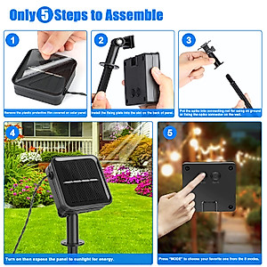 4-Pack 128FT 240 LED Solar String Lights Outdoor, Waterproof Crystal Globe Fairy Light Strings, Daylight White Shatterproof Patio Lights, 8 Lighting Modes Hanging String Lights for Porch Garden Party