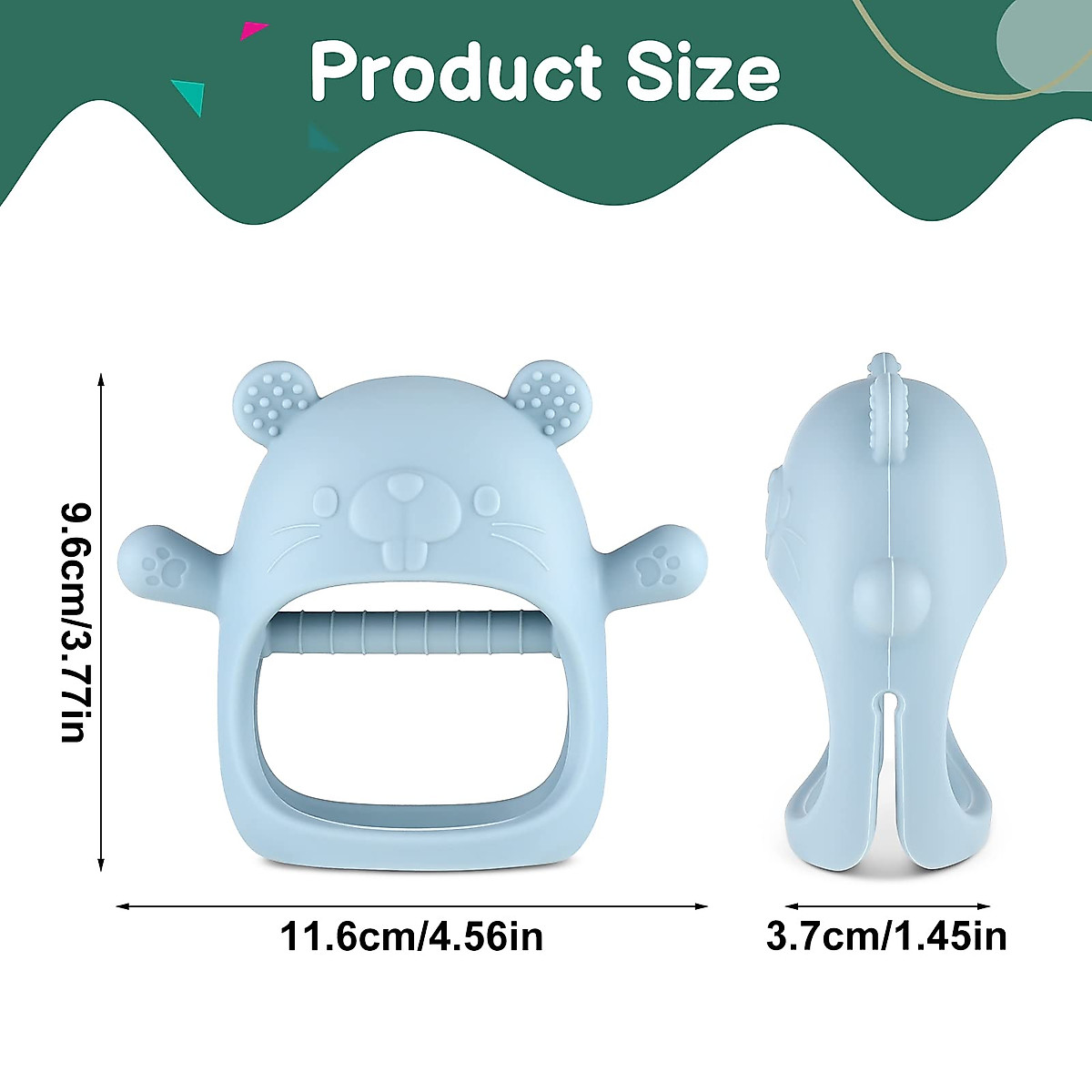 2 Pcs Baby Teething Toys for 12 Months Baby, Silicone Infants Mitten Teething Toy Baby Chew Toys for Sucking Needs, Anti-Drop, BPA Free