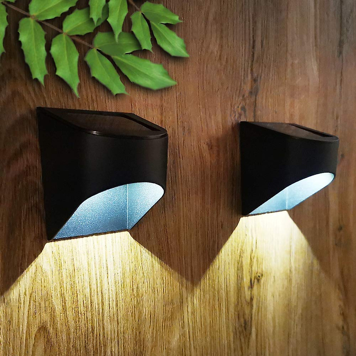 MAGGIFT 8 Pack Outdoor Metal Solar Deck Lights, LED Solar Fence Lights Decor for Steps Stairs Wall Walkway Garden Fences Pathway