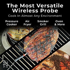 Tappecue AirProbe Deluxe Bundle - Smart WiFi and Wireless Meat Thermometer for Cooking, Internet Enabled Cloud Storage & Alarm, Works with Android & iOS Apps