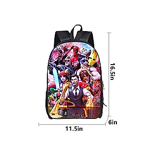 Ljbsyt Unisex Anime Game Backpack 3d Printing Casual Bag Large Capacity Backpacks Sports Backpack 2-One Size Black-48