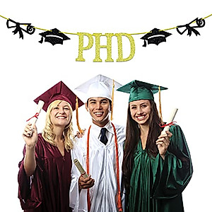 Gold Glitter PHD Banner, You PHDid It/Congratulations PHD/Congrats PHD/Congrats Doctor, Graduations Party Decorations Supplies