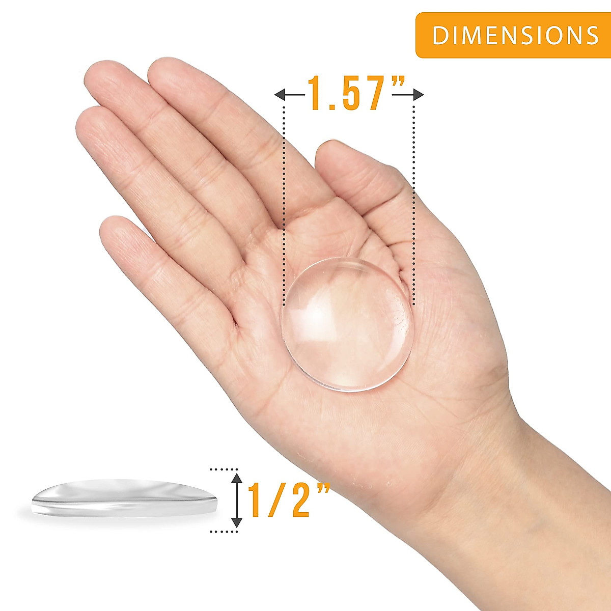 Clear Door Stoppers for Wall 2” (8 Pack) - Wall Protectors from Door Knobs with Strong Adhesive Glue - Shock Absorbent and Discreet Door Bumpers