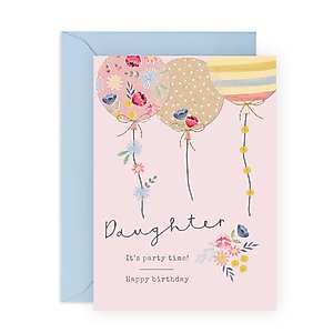CENTRAL 23 Birthday Card - Daughter Birthday Balloons - Balloons Birthday Card - Birthday Card From Mom - Pretty Birthday Greeting Cards For Women - Gifts For Women Her - Comes With Fun Stickers