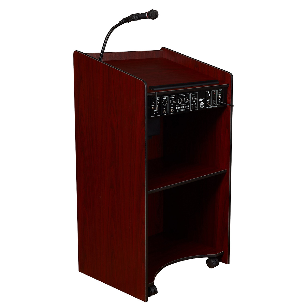 Oklahoma Sound 6010-MY Aristocrat Floor Sound Lectern, 25" Width x 46" Height x 20" Depth, Sound, Mahogany
