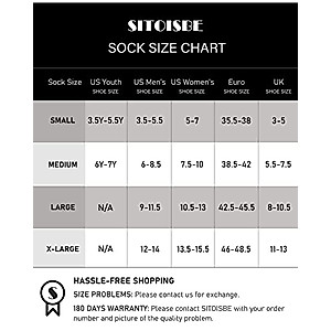SITOISBE Cushioned Compression Unisex Mid-crew Socks 4-Pack, X-Large, Black Gray Blue White