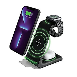 Statik 3 in 1 Wireless Charger Wireless Charging Station Compatible with iPhone iWatch AirPods 10W Fast Charging Qi Wireless Charger for Samsung Phone