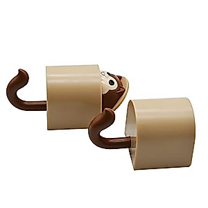 Maydahui 4PCS Squirrel Shaped Adhesive Wall Hook Cute Cartoon Animal Wall Hooks for Kids Room Living Room Bedroom Home Decoration