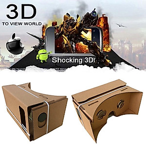 Google Cardboard Kit DIY 3D Glasses by Lubar Virtual Reality Video Viewer Compatible with Android and iOS Smartphone