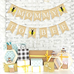 VILIFEVER Mommy to Bee Banner for Baby Shower, Bumble Bee Themed Baby Shower Decorations, Gender Neutral Decorations Supplies Welcome Baby Hanging Bunting