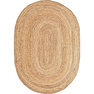 Craft Trade Oval Area Rug 3X5 FEET Hand Woven Braided Jute Rug for Kitchen - Farmhouse Jute Braid Oval Rug Reversible Boho Perfect as Doormat for Living Room Decorative Area Rug Home