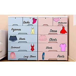 Dresser Clothing Decal Girl Dresser Labels for Bedroom Decor Drawer Organizing Stickers