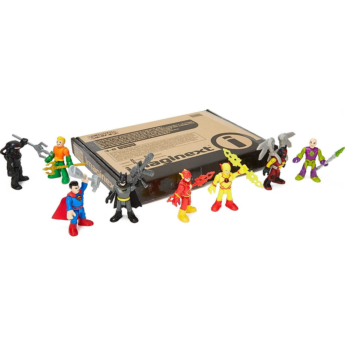 Fisher-Price Imaginext DC Super Friends Batman Toy Super-Hero Showdown Figure Set, Superman Aquaman The Flash, Preschool Kids Ages 3+ Years