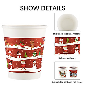 Aneco 72 Pieces Christmas Paper Cups 9 Ounce Drinking Tea Paper Cups for Christmas Party, Daily Use, Assorted Styles