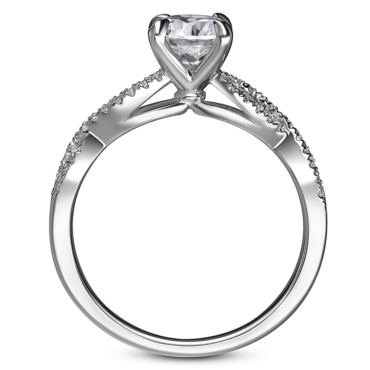 1ct Round Brilliant Cut D Color Petite Twist Moissanite Engagement Rings Moissanite Rings for Women Sterling Silver (9)