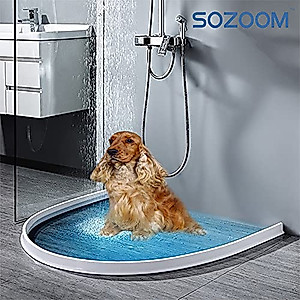 66 Inch Shower Threshold Water Dam(Self-adhesive), Collapsible Water Barrier and Retention System, Keeps Water Inside, Water Blocking Strip for Kitchen Sink, Bathroom