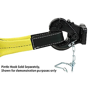 Mytee Products (1 Pack) 4" x 20' Recovery Tow Strap Heavy Duty 32,000 lbs Break Strength - Use for Emergency Towing Rope, Tree Saver, Winch Extension, Triple Reinforced Loops, Protective Sleeves