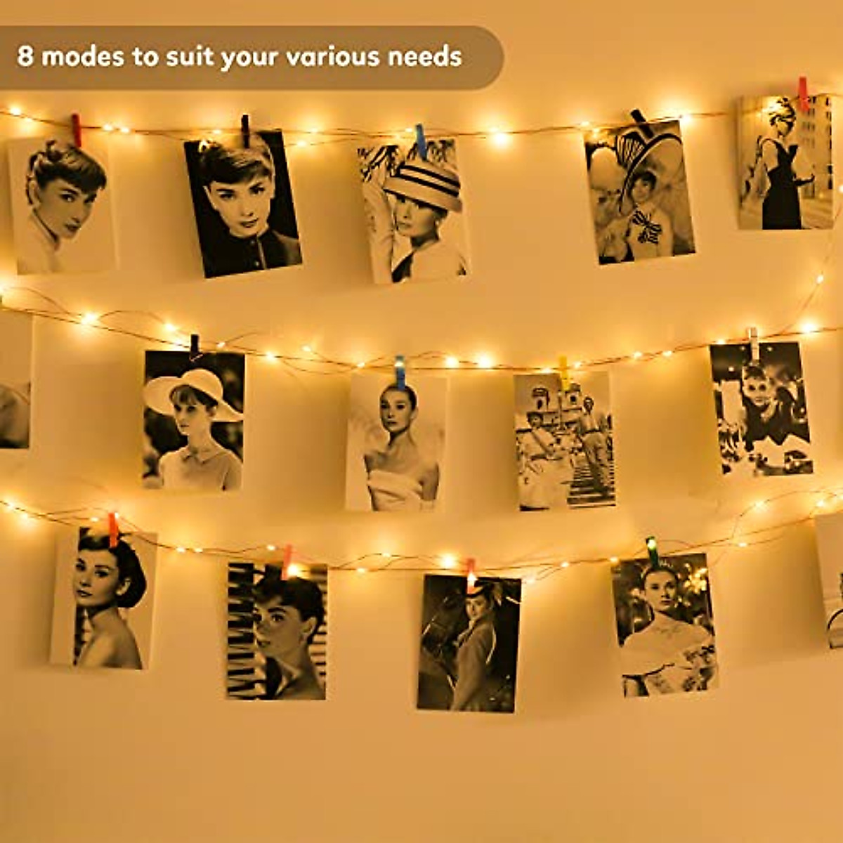 koopower 2X 50 LED Orange Battery Operated Fairy Lights with Remote Control 16ft Christmas Lights for Tree, Thanksgiving, Garden, Wedding, Bedroom Outdoor Decoration