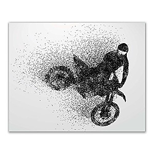 Motocross Wall Art Prints - Set of 4 (8x10) Unframed Motocross Posters - Motocross Room Decor For Men Kids Teenagers - Motocross Poster Set For Bedroom Man Cave - Motocross Wall Decor - Motocross Posters for Wall, Brap