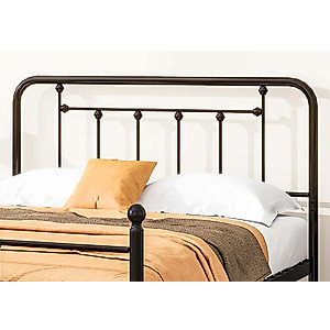 RELASIA Metal Headboard Full Size Headboard Black Metal Construction, Adjustable Height, Rustic Farmhouse Style, Effortless Assembly, Steel Headboard for Bedroom
