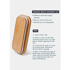 Sweese 324.104 Large Butter Dish with Knife - Airtight Butter Keeper Holds Up to 2 Sticks of Butter - Porcelain Container with Beech Wooden Lid, Red