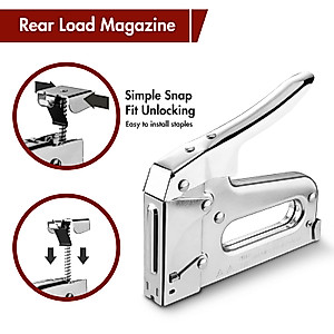 Arrow T50 Heavy Duty Staple Gun Kit, All Chrome Steel Stapler, with 3750 Pieces T50 1/4", 3/8", 1/2" Staples, for Upholstery Professional Projects
