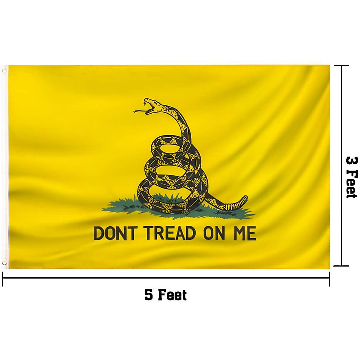 DONT TREAD ON ME FLAG 3x5 FT Polyester USA gadsden flag outdoor indoor Canvas Header and Double Stitched with two Brass Grommets