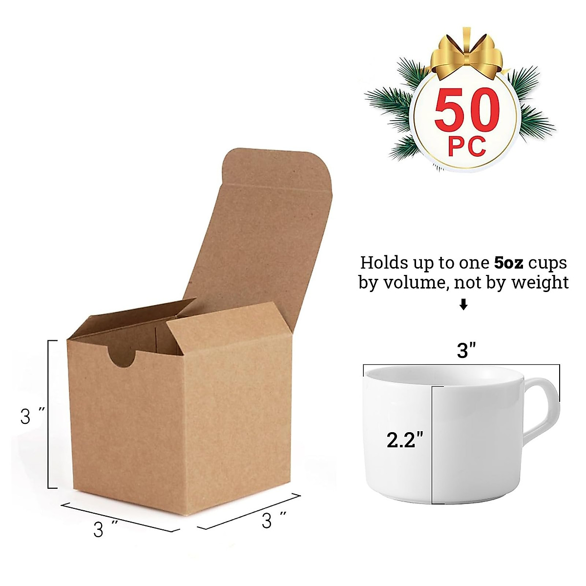 MESHA Red Gift Boxes 6x6x4'' Small Gift Box with Lid, 50 Pcs, Red Bridesmaid Proposal Box, Cupcake Boxes, Godmother Proposal Gift Box, Birthday Gift Box, Party Favor, Christmas, Arts & Crafts