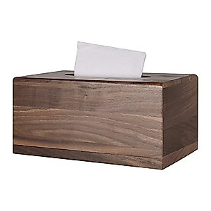 Ritattas Tissue Box Cover, Walnut Wood Tissue Box Cover Rectangular, Decorative Tissue Box Holder for for Bathroom, Bedroom,Dinner Table