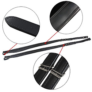 BIBISTORE Soft Leather Adjustable Accordion Shoulder Harness Straps Instrument Accessories (Black)