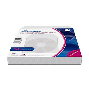 MediaRange BOX164 CD Plastik Bags (50) Clear with Flap + Adhesive Back